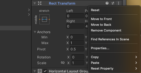 【Unity】コンテキストメニューを追加する - GARNET LOG